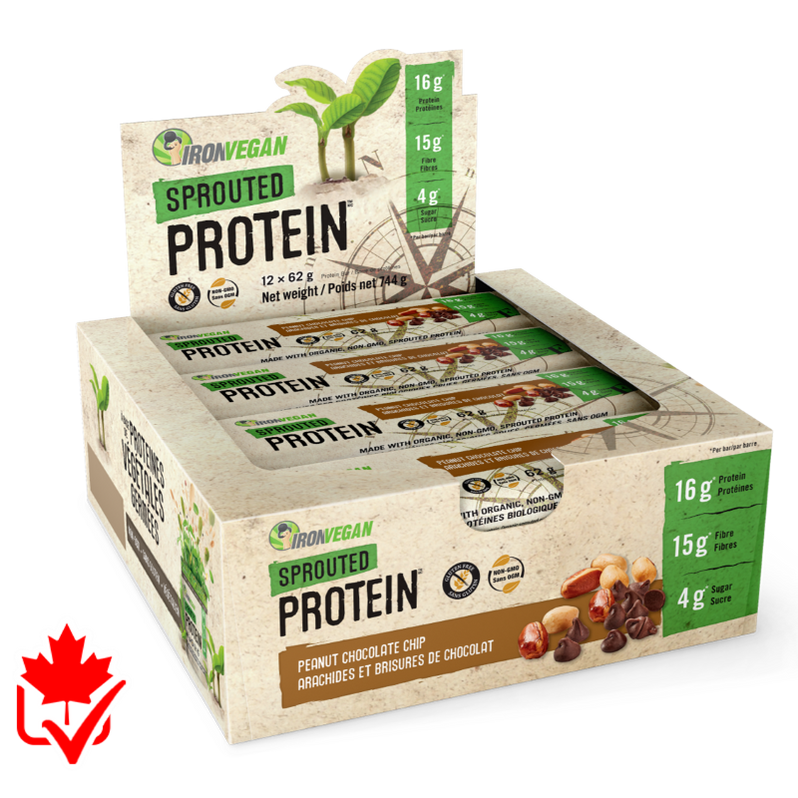 Iron Vegan Sprouted Protein Bars BOX of 12 — Popeye's Supplements Ontario